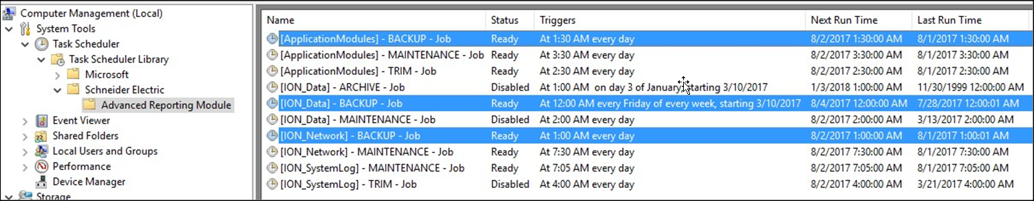 Power Monitoring Expert databases