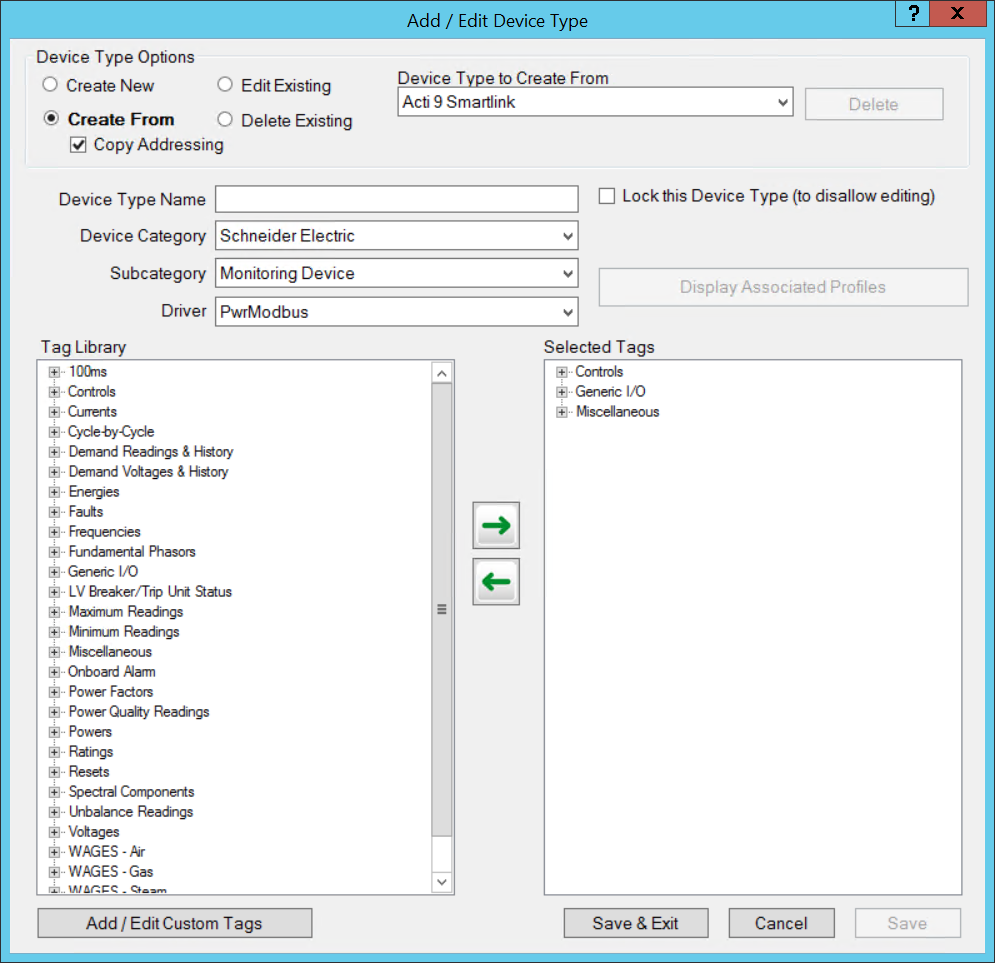 Managing device types