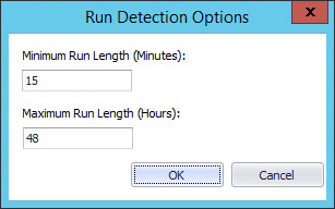 Defining run detection options