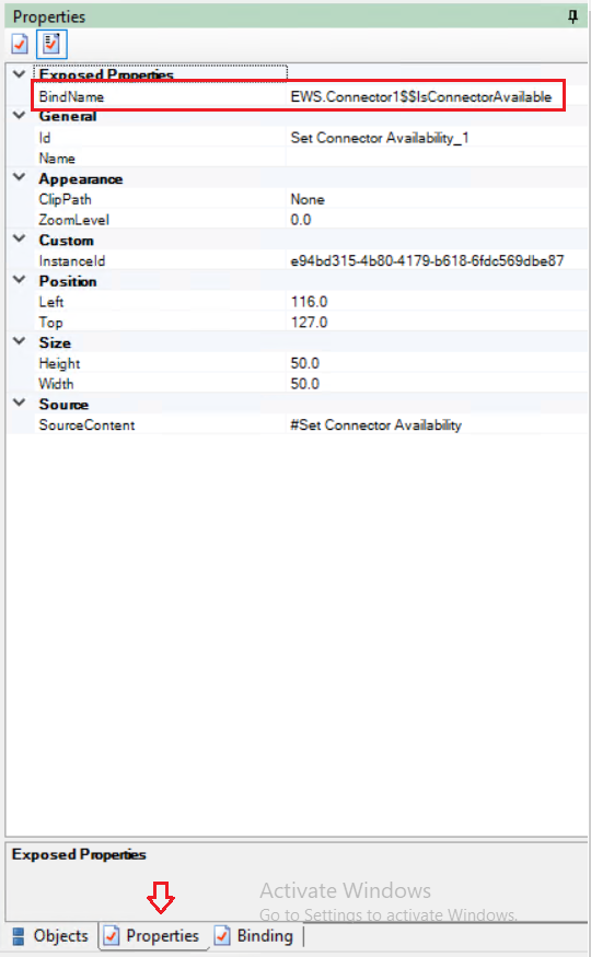 Configuring Write Operation Using Set Connector Availability Component
