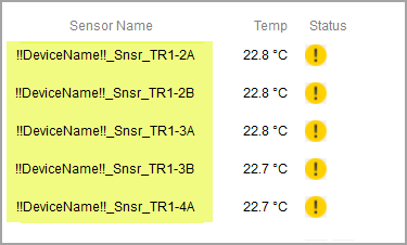 Selecting Sensor Names
