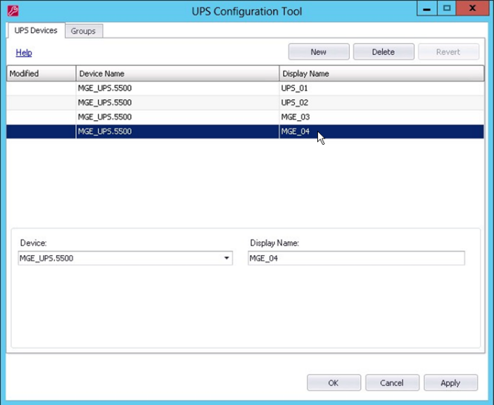Configuring UPS groups