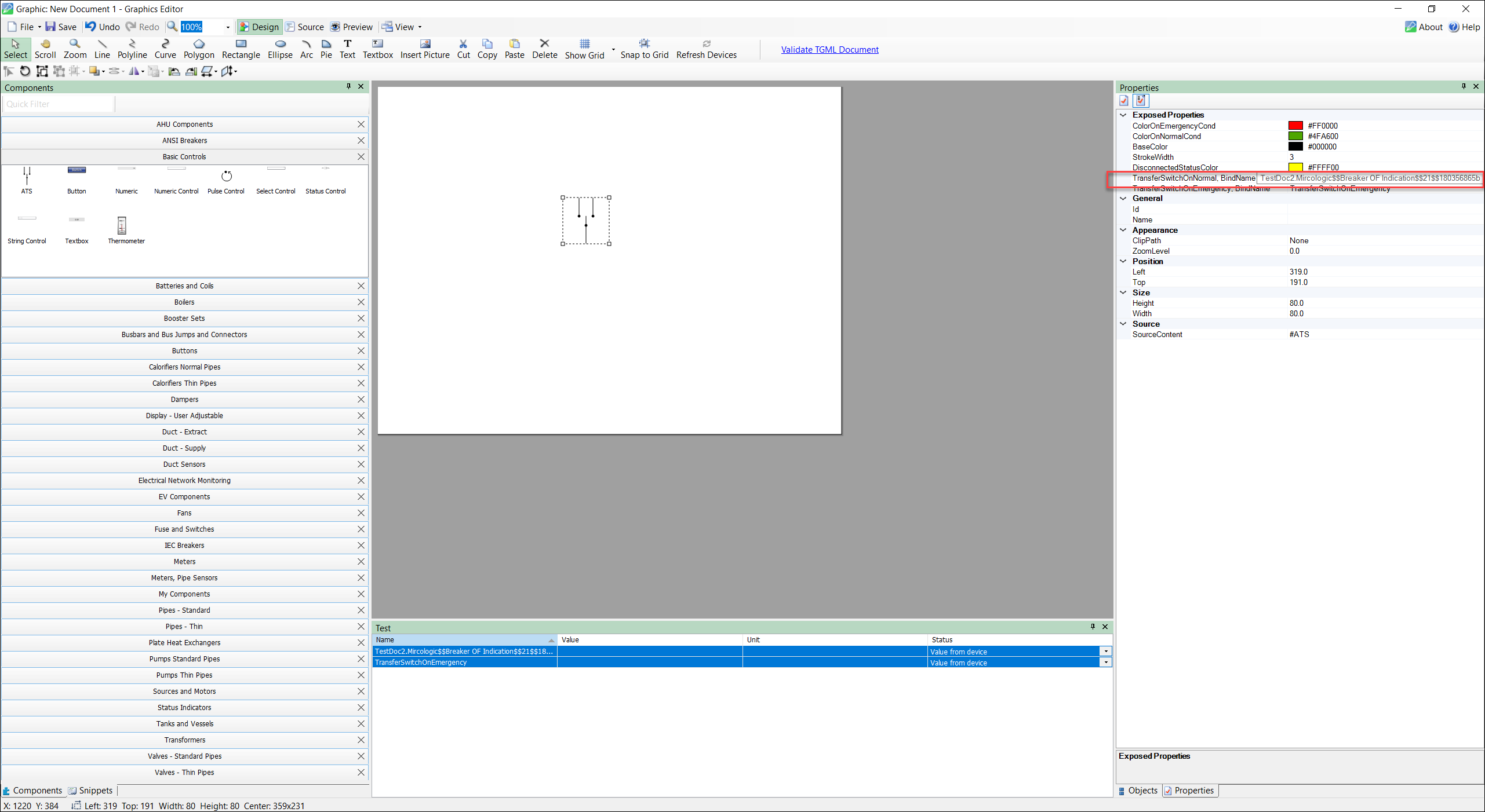 Configuring ATS graphics