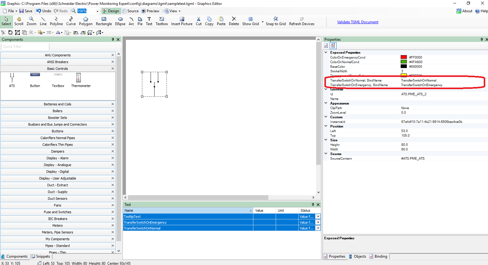 Configuring ATS graphics