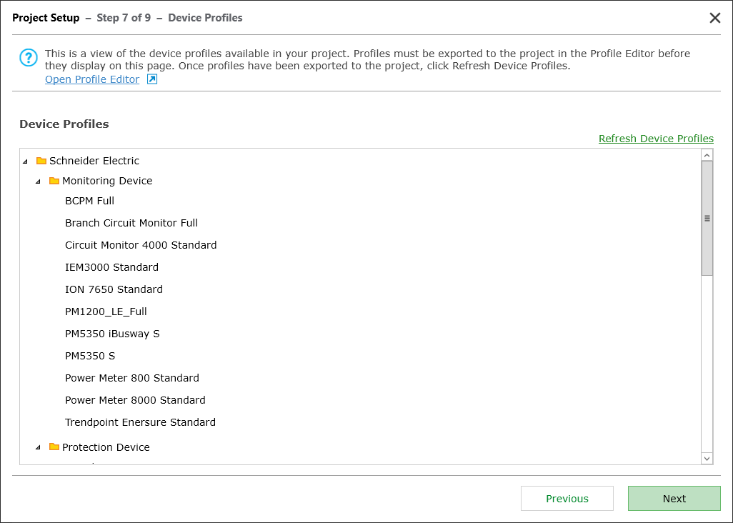 Project Setup: Device Profiles