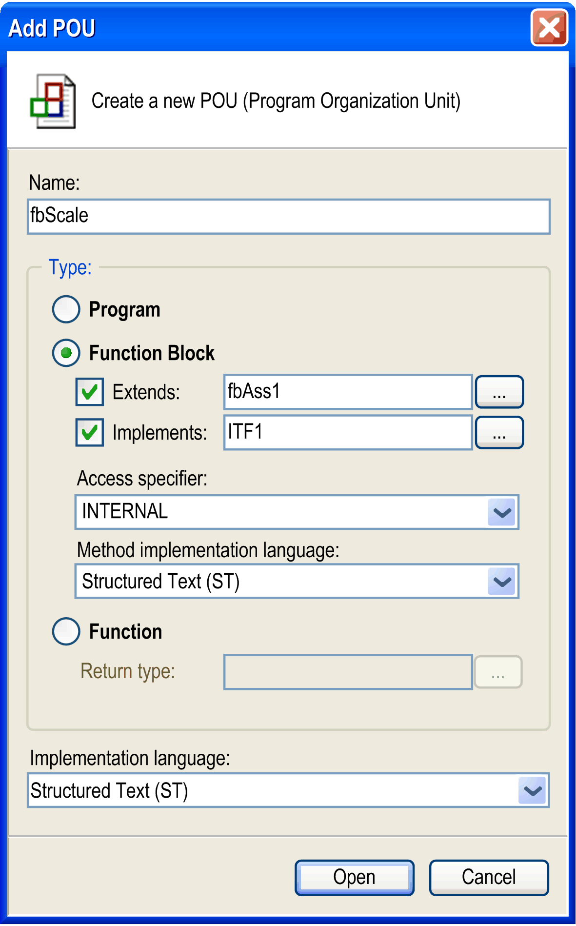 Adding and Calling POU Objects