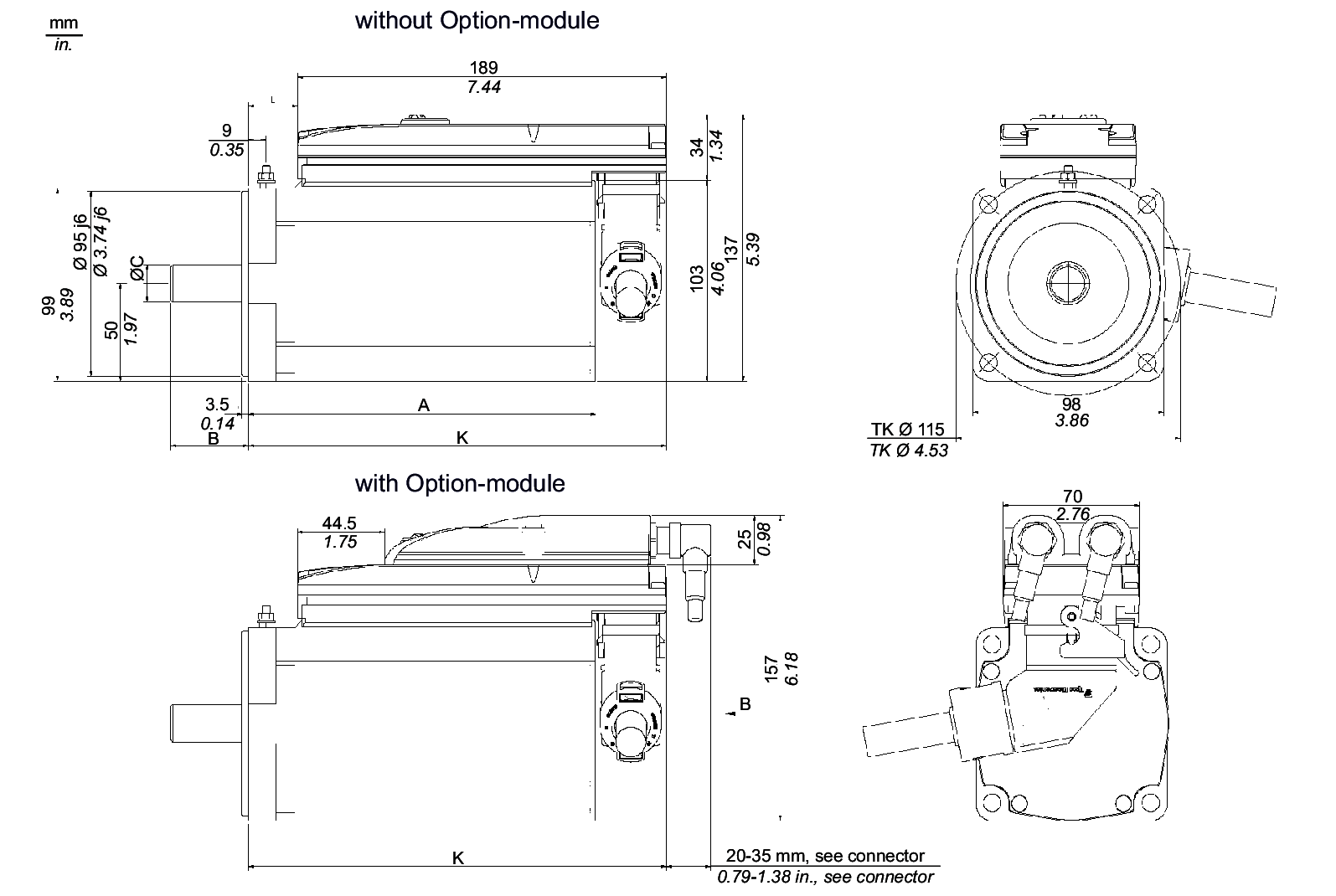 Mechanical and Electrical Data for the ILM100 Servo Motor