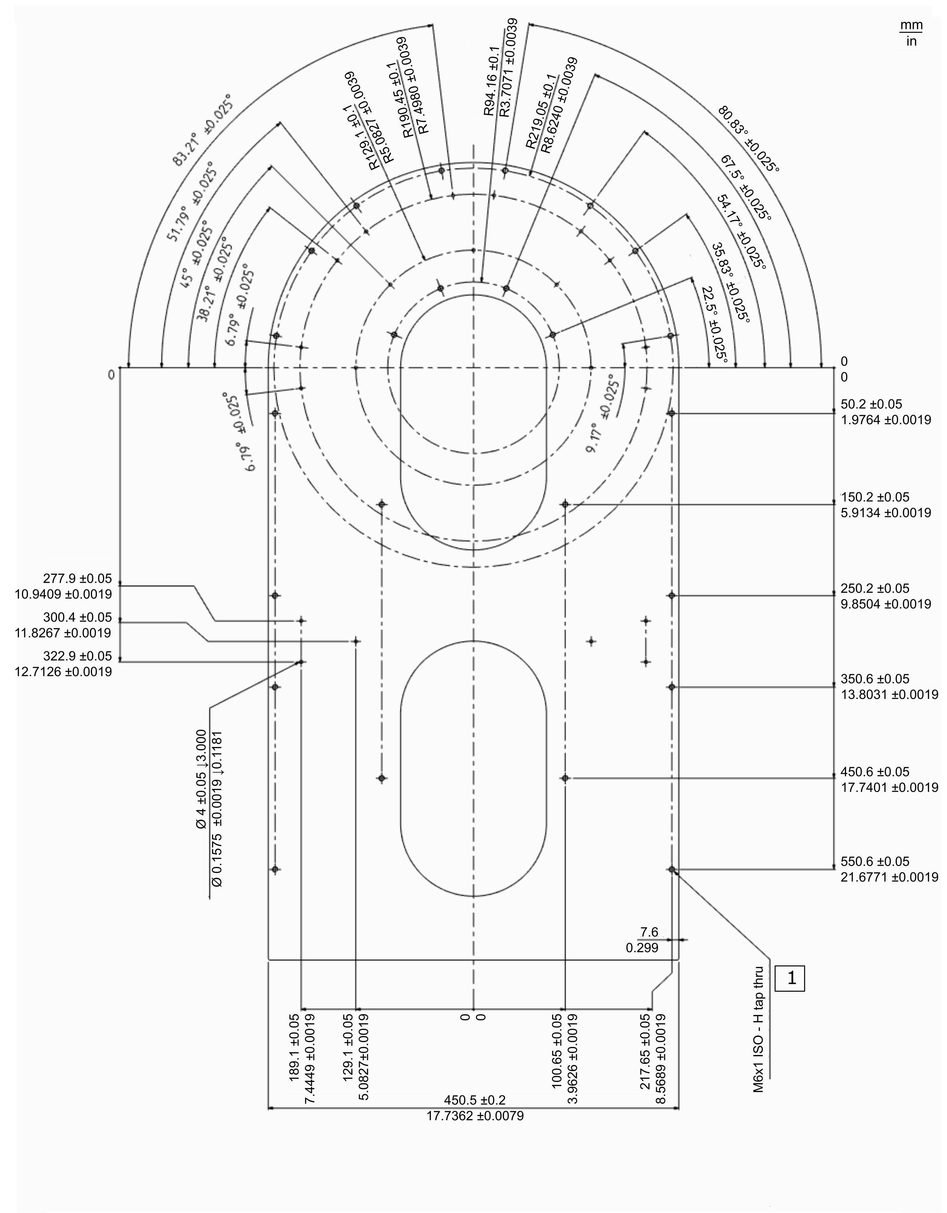 Dimensions and Drilling Templates