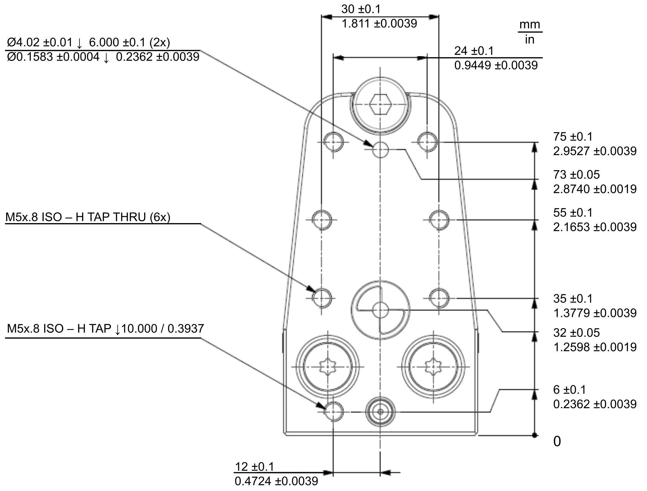 Dimensions and Drilling Templates