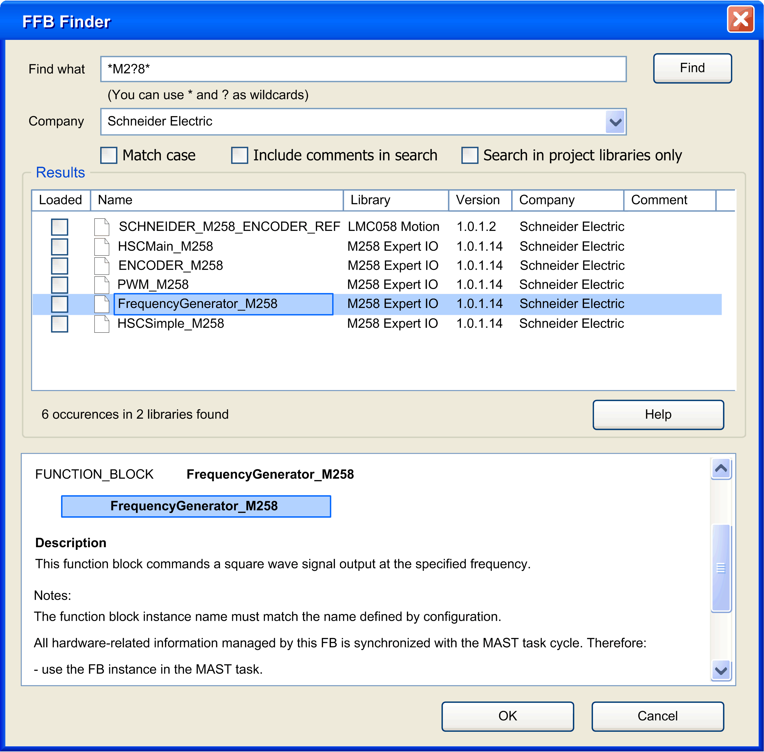 Function and Function Block Finder