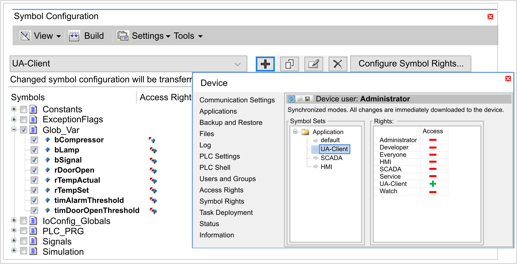 OPC UA Server Symbols Configuration