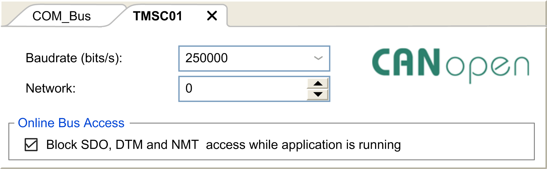 Configuring the CANopen Interface