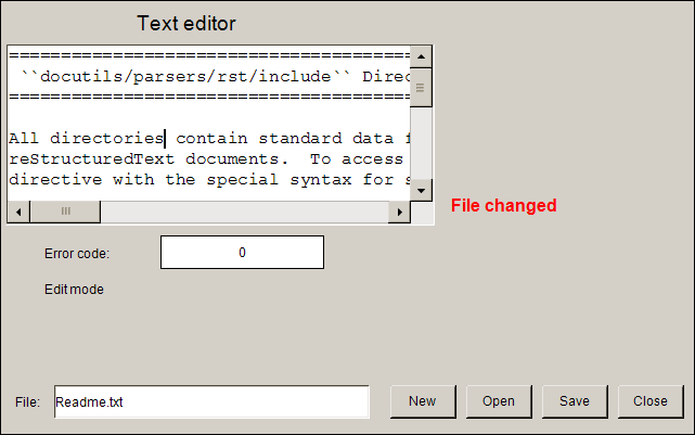 Configuring the Editing of a Text File