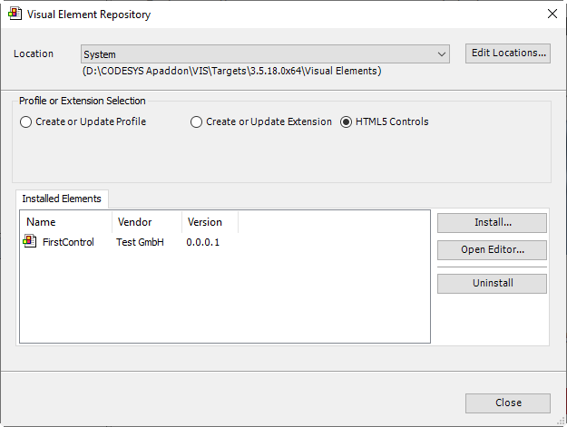 Linking and Using an HTML5 Control