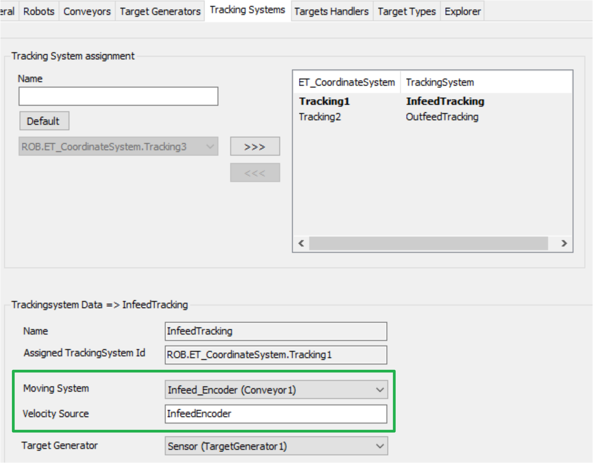 How to Use Conveyor of Node Type 'Physical Encoder' in RobotCell Module